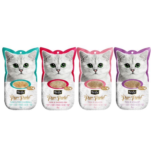 KitCat Purr Puree 4 x 15g Grain-Free Cat Food Toppers/Treats – Pet ...