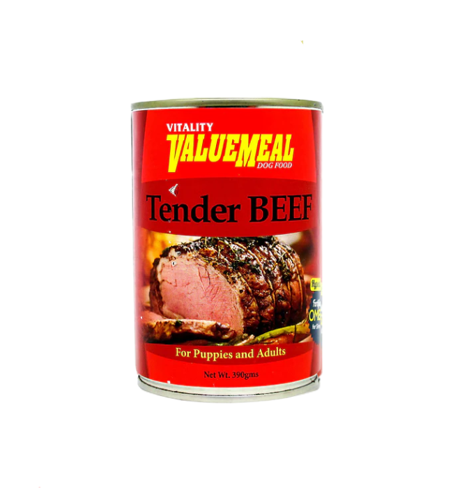 Value Meal Canned Dog Food For Puppies And Adults Tender Beef 390g ...